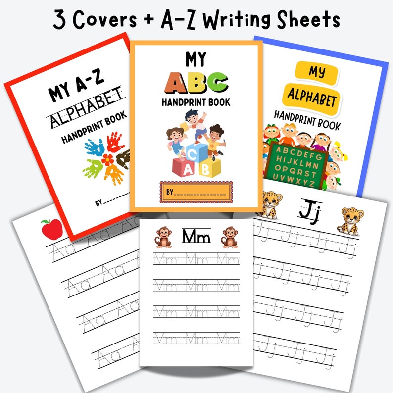 Handprint Alphabet Book Template, Preschool & Kindergarten Craft, DIY ...