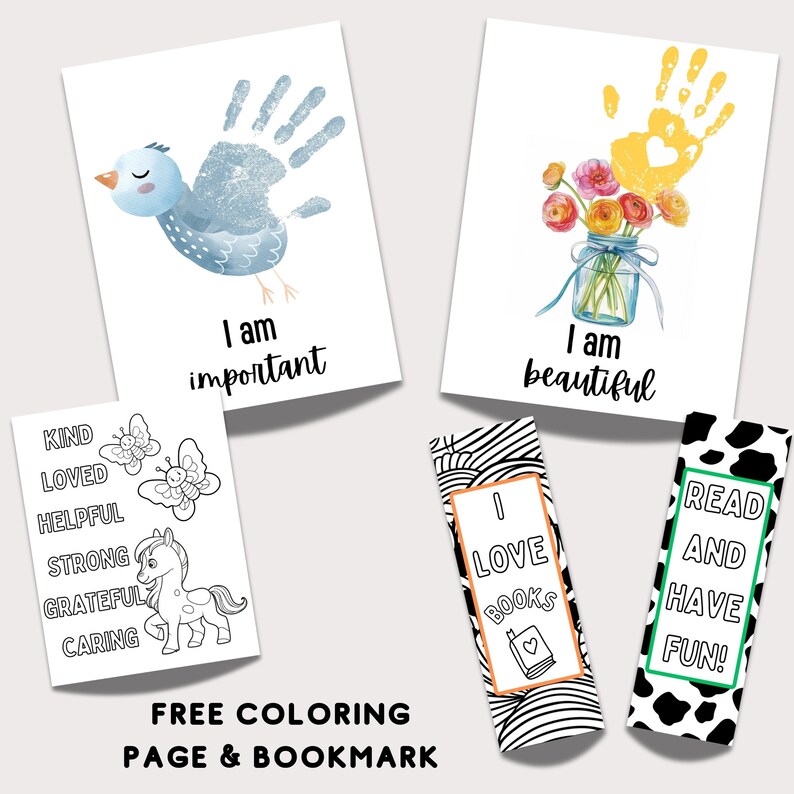 40 Affirmation and Inspirational Handprint Craft Bundle, Handprint Art ...