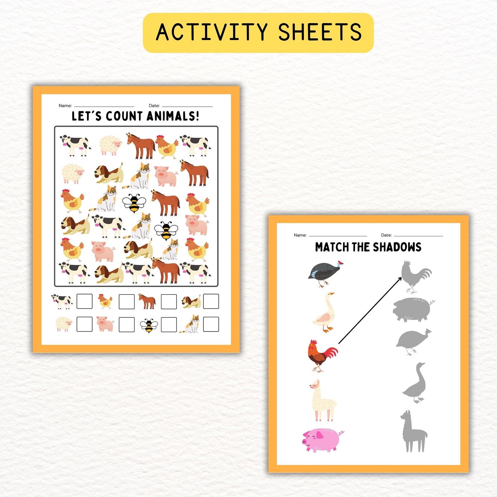 FARM ANIMALS Handprint Book, Printable Handprint Art, Toddler Child ...