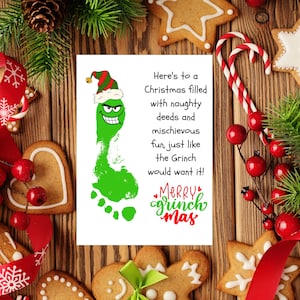 Christmas Handprint Art for Kids, Grinch Handprint Craft Keepsake ...