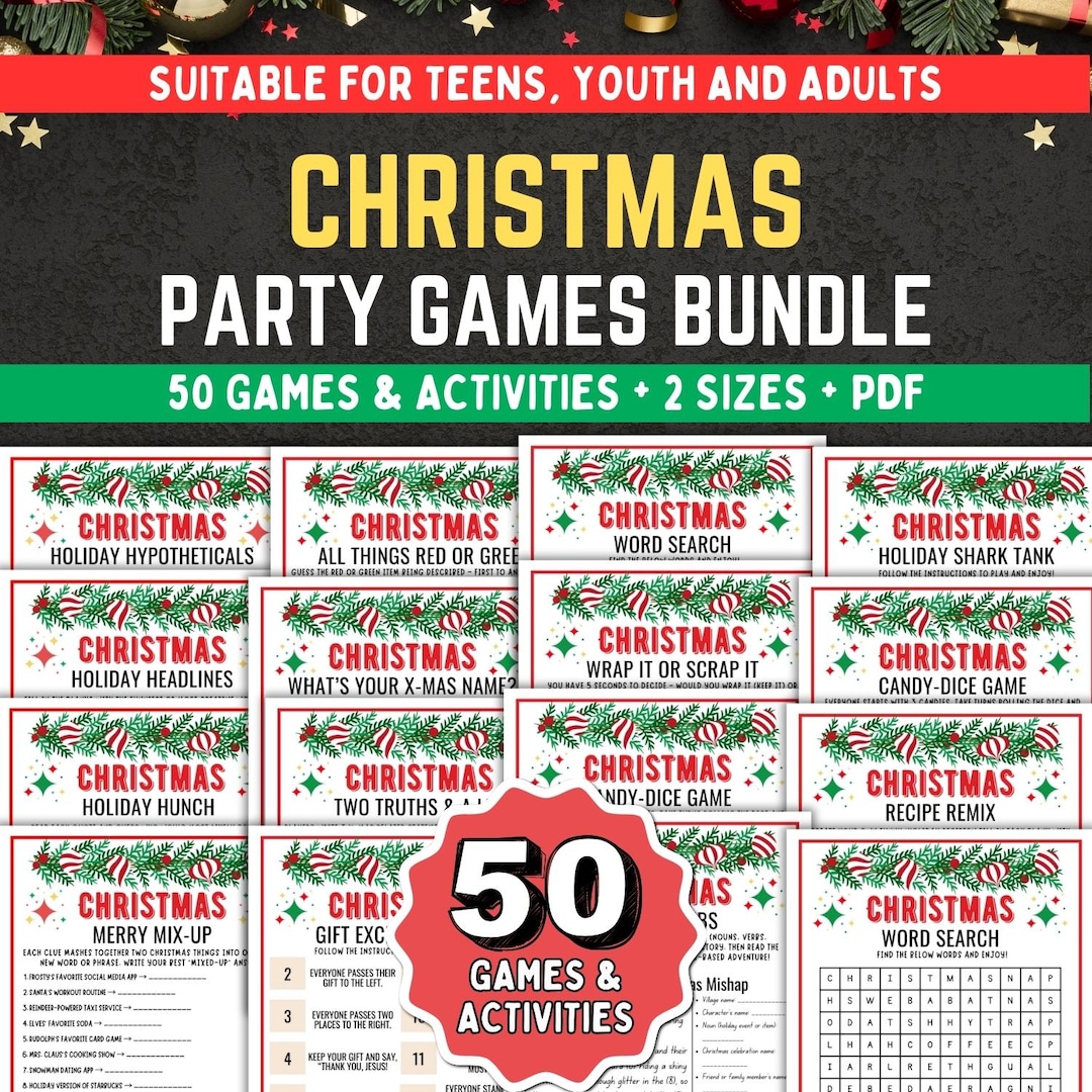 Christmas Games MEGA Bundle: 50 Printable Party Games, Activities and ...