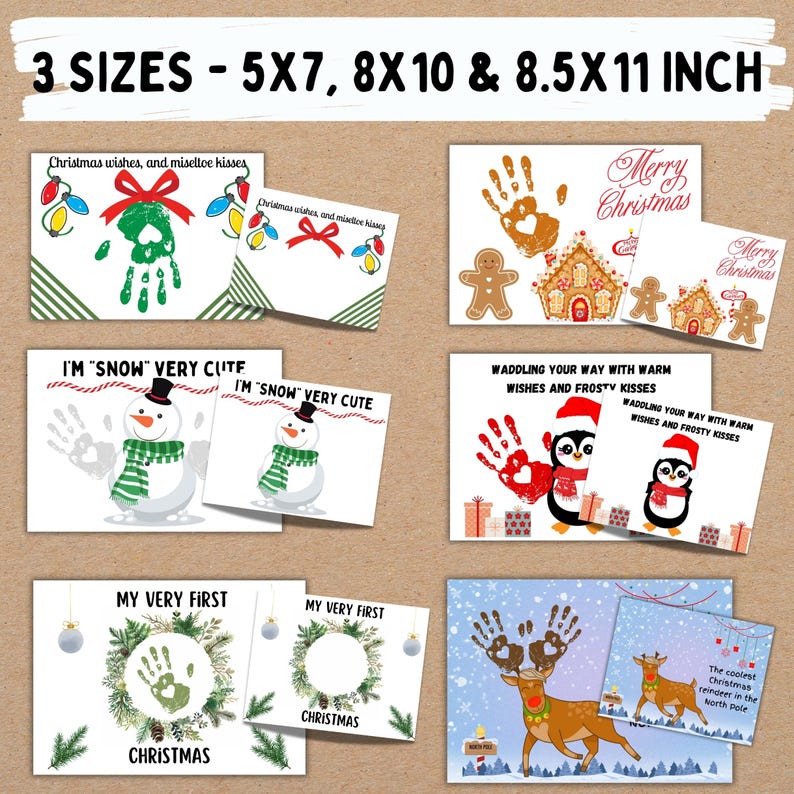 Christmas Handprint Craft Bundle, Christmas Handprint Art, Printable ...