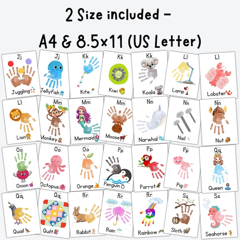 Handprint Alphabet Book Template, Preschool & Kindergarten Craft, DIY ...