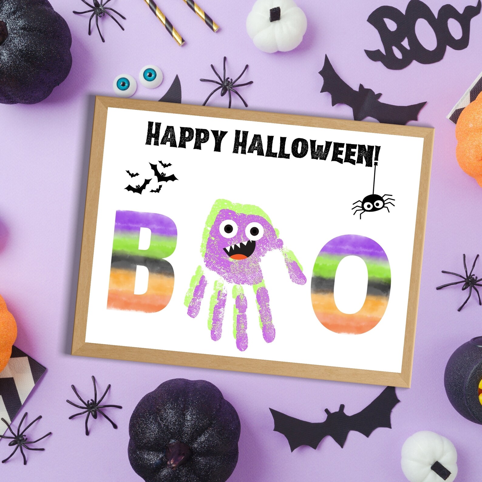 DIY Halloween Boo Handprint Art, Cute BOO Handprint Craft, Handprint ...