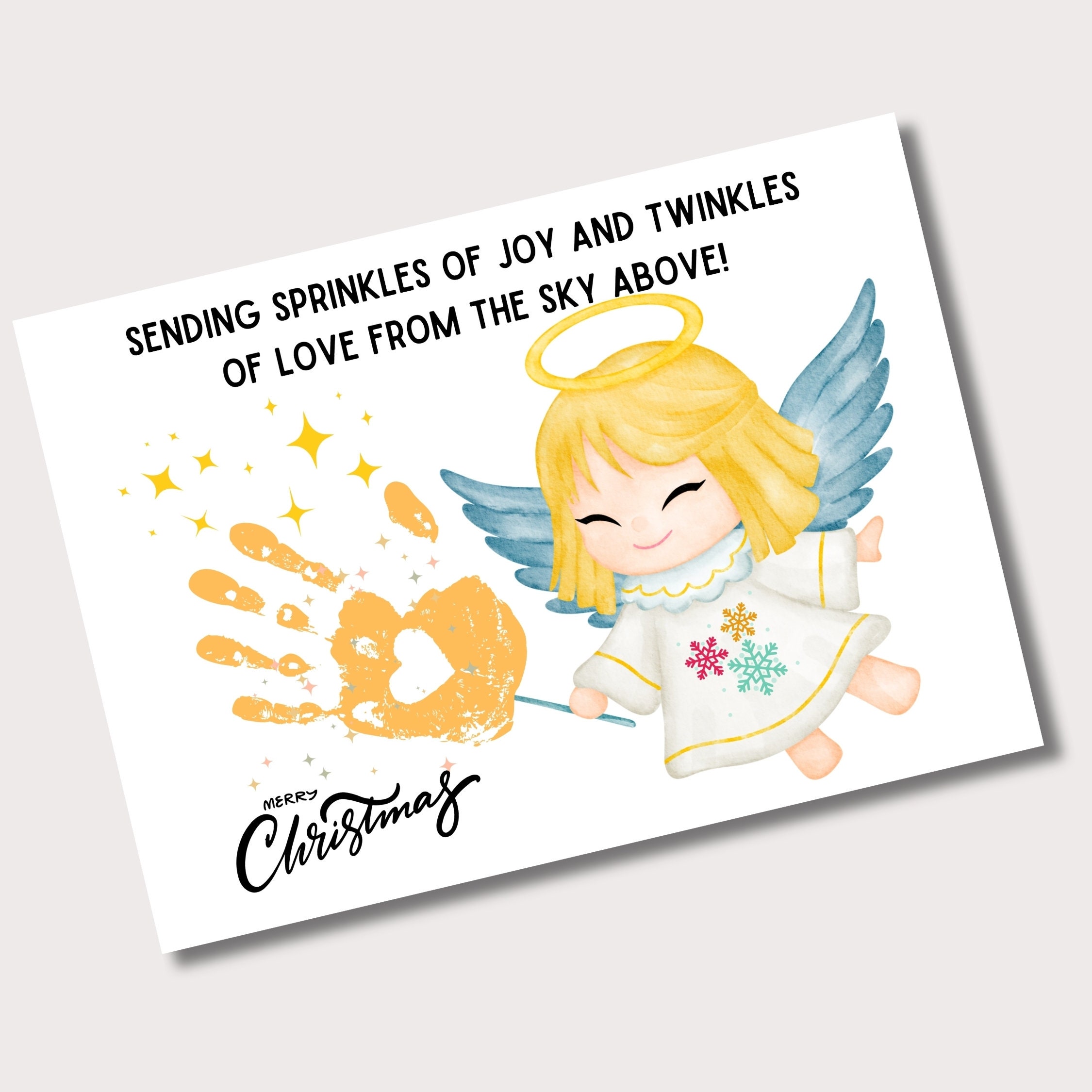 Christmas Angel Handprint Template, Holiday Handprint Art, Preschool ...