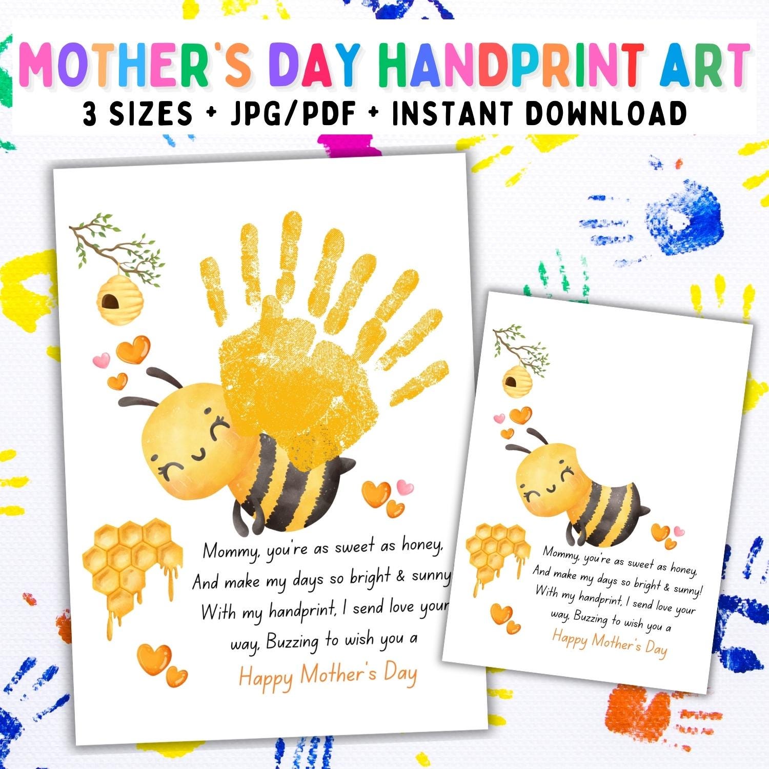 Mothers Day Handprint Art Craft, Mom Handprint Fingerprint Craft ...