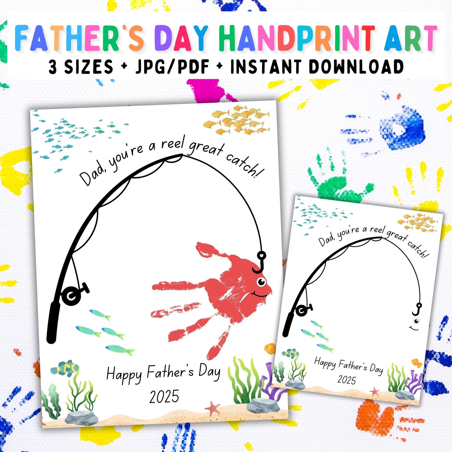 Father's Day Handprint Craft, Gift for Dad, Father's Day Craft ...