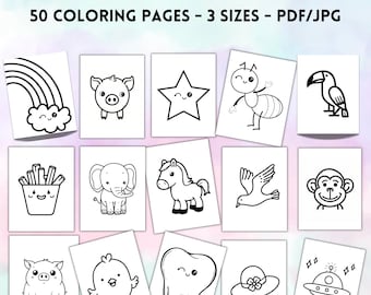 Bundle 186 Printable Coloring Pages for Kids Coloring Book Preschool ...