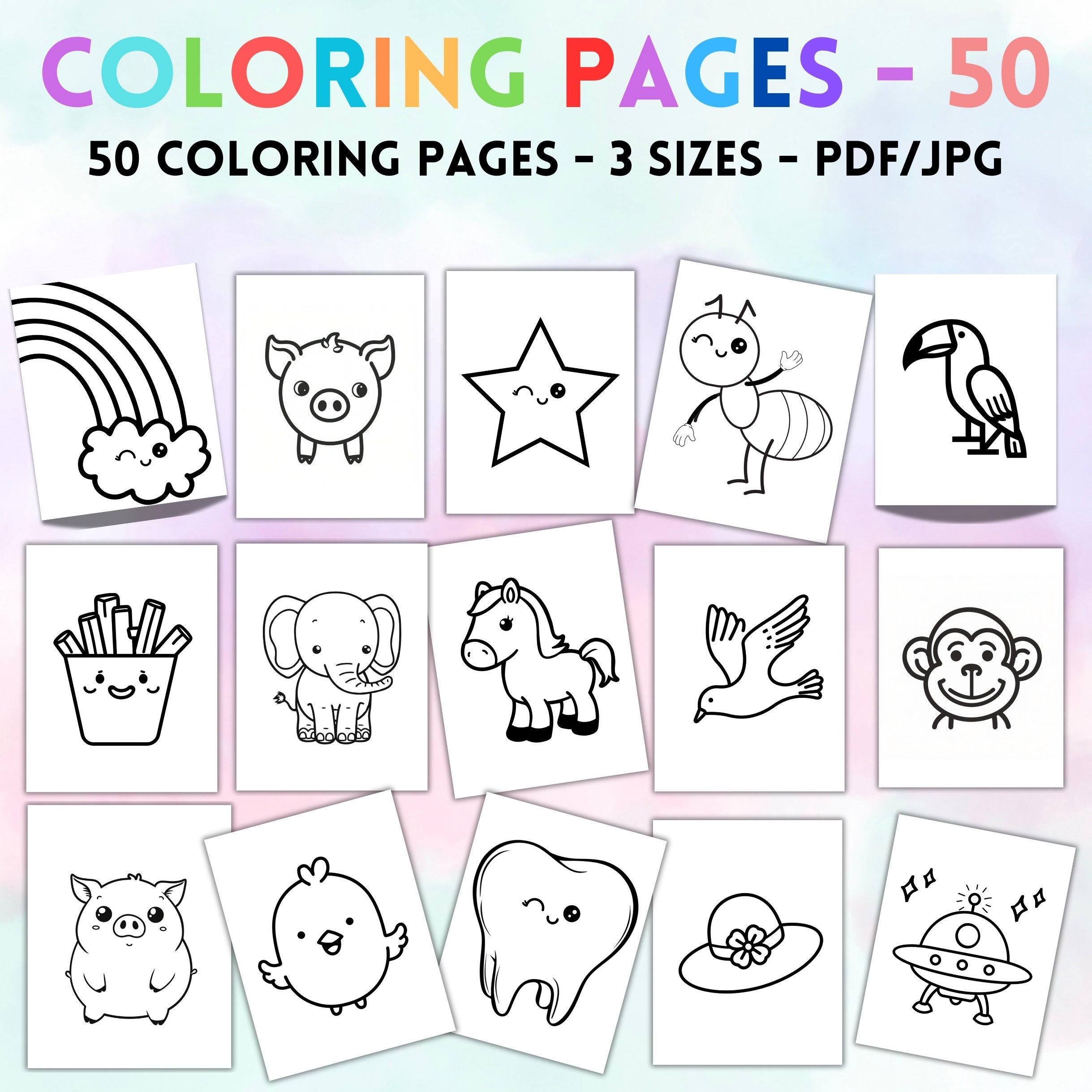 50 Printable Coloring Pages for Kids, Toddlers, Preschoolers, Coloring ...