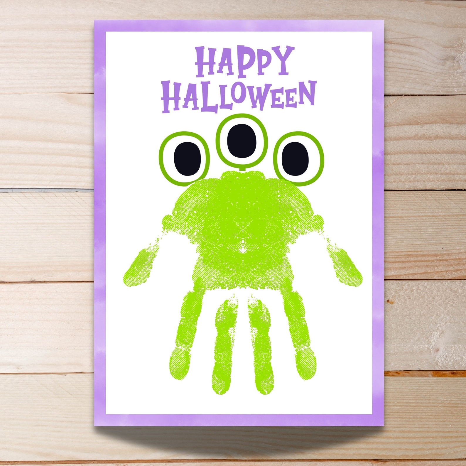 PRINTABLE Halloween Handprint Art, Happy Halloween Craft, Happy ...