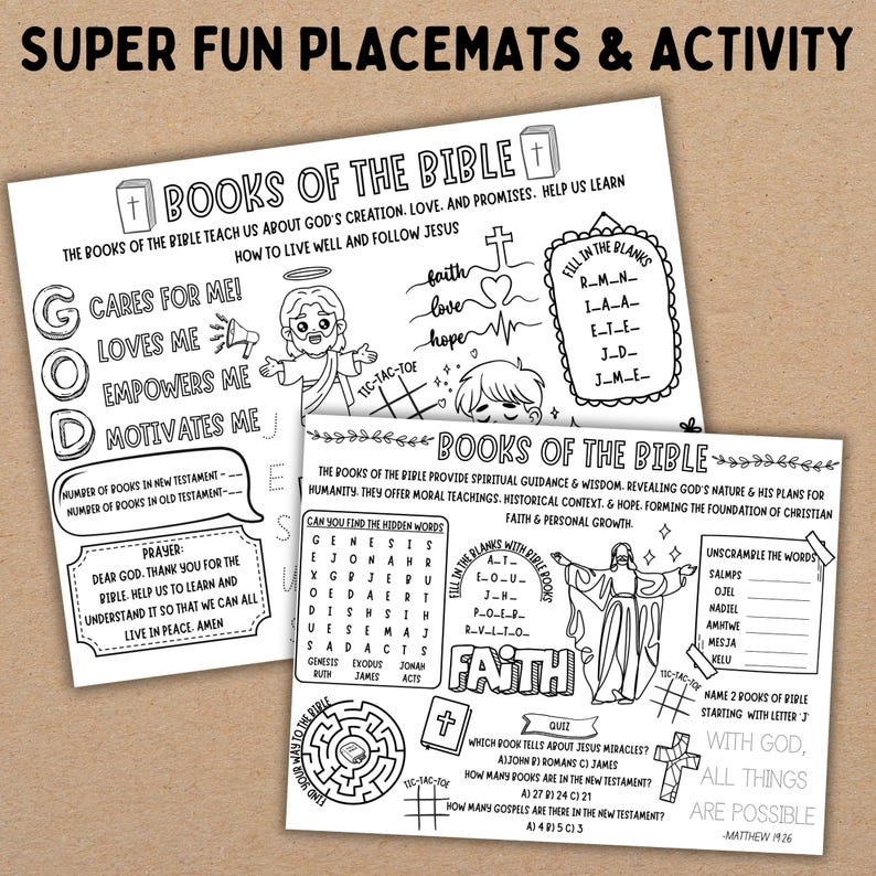 PRINTABLE Books of the Bible Activity BUNDLE, Books of the Bible ...