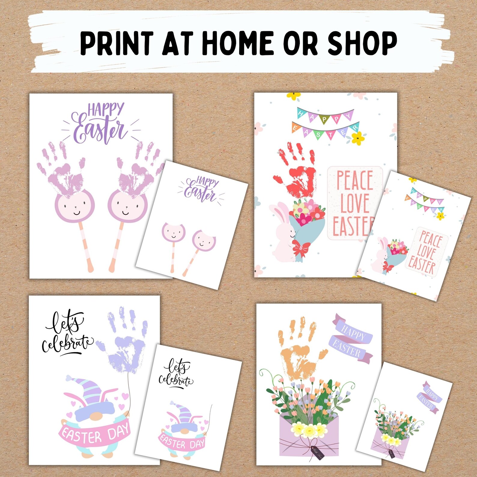 Easter Handprint Art Craft BUNDLE, Easter Keepsake Art, Happy Easter ...