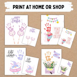 Easter Handprint Art Craft BUNDLE, Easter Keepsake Art, Happy Easter ...