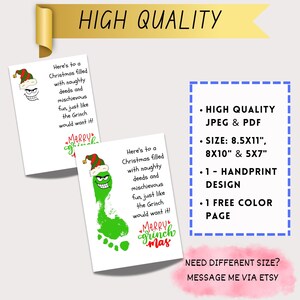 Christmas Handprint Art for Kids, Grinch Handprint Craft Keepsake ...