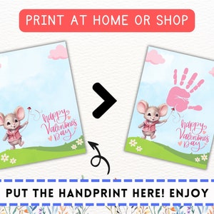 Valentines Day Handprint, Keepsake Art, Handprint Activity for Toddler ...
