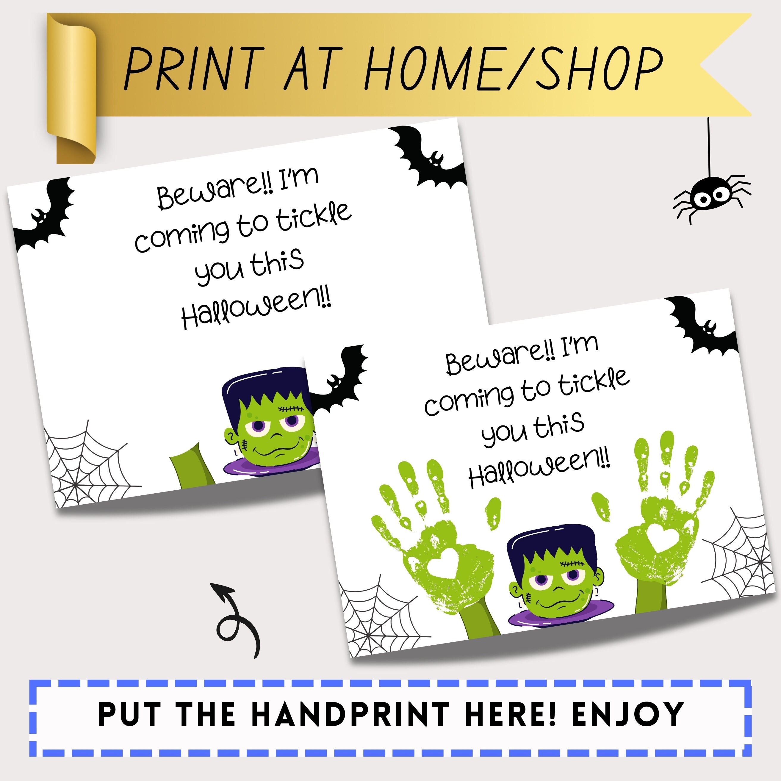 PRINTABLE Halloween Handprint Activity, Handprint Art Craft ...