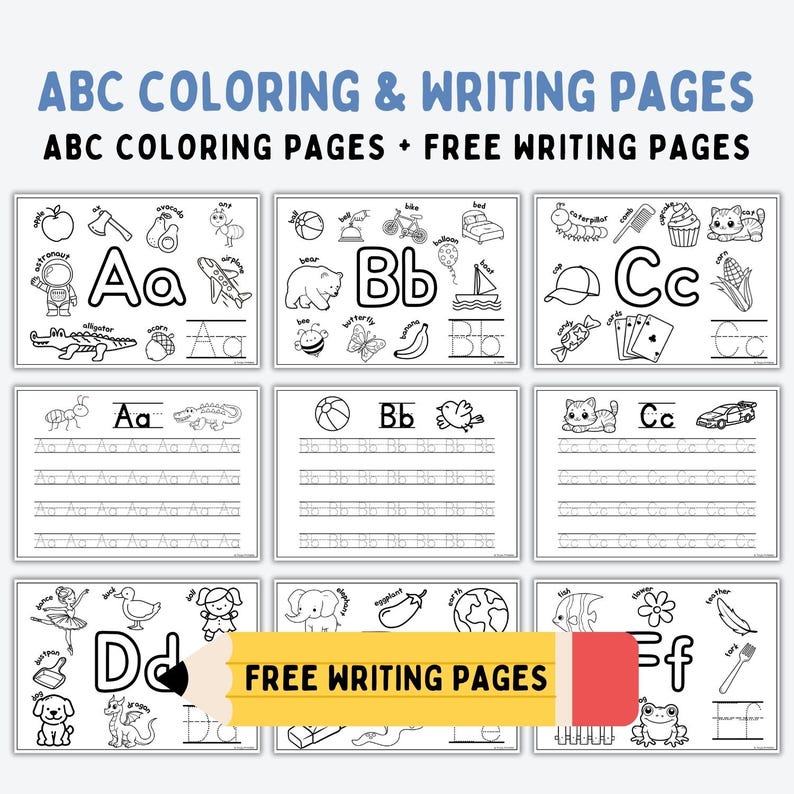 26 Alphabet Coloring Pages, Preschool Coloring Page, Preschool ...