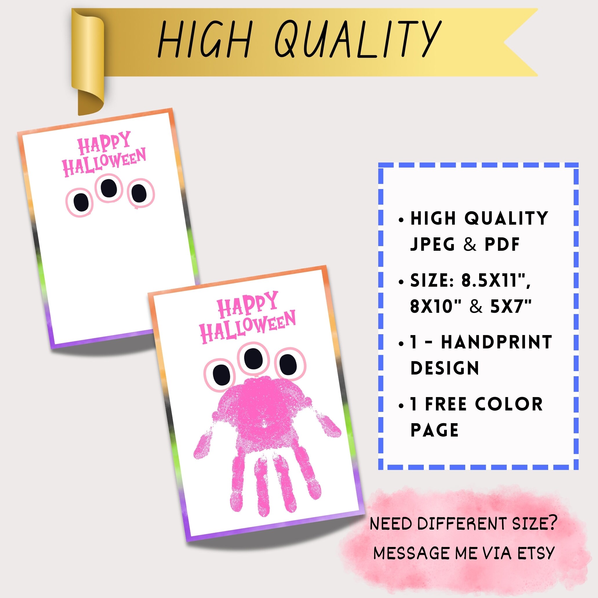 Pink Monster Halloween Handprint Art, Handprint Craft for Kids ...