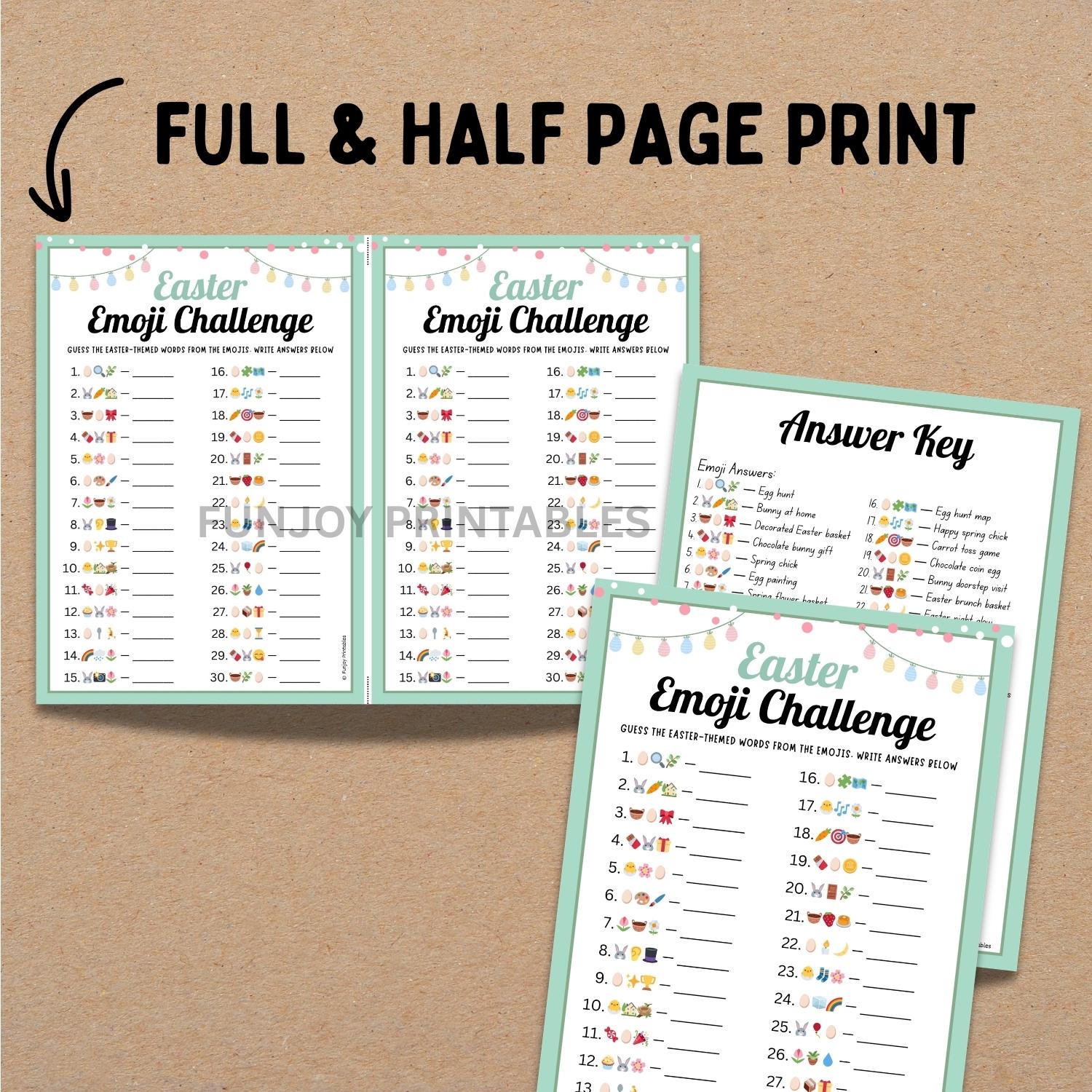 Easter Emoji Game Printable, Easter Party Game Kids & Family, Classroom ...