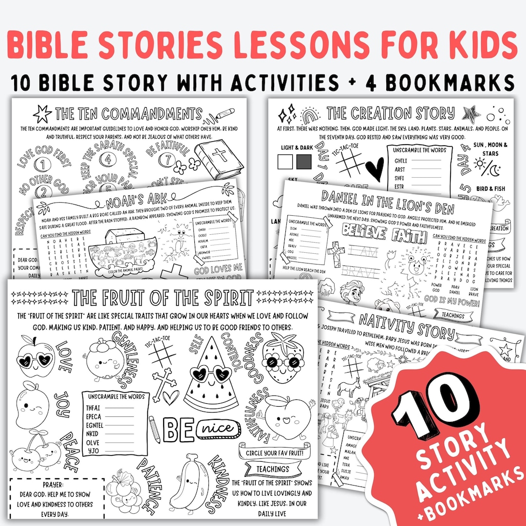 PRINTABLE Bible Stories Kids, Bible Coloring Page Kids, Bible Activity ...