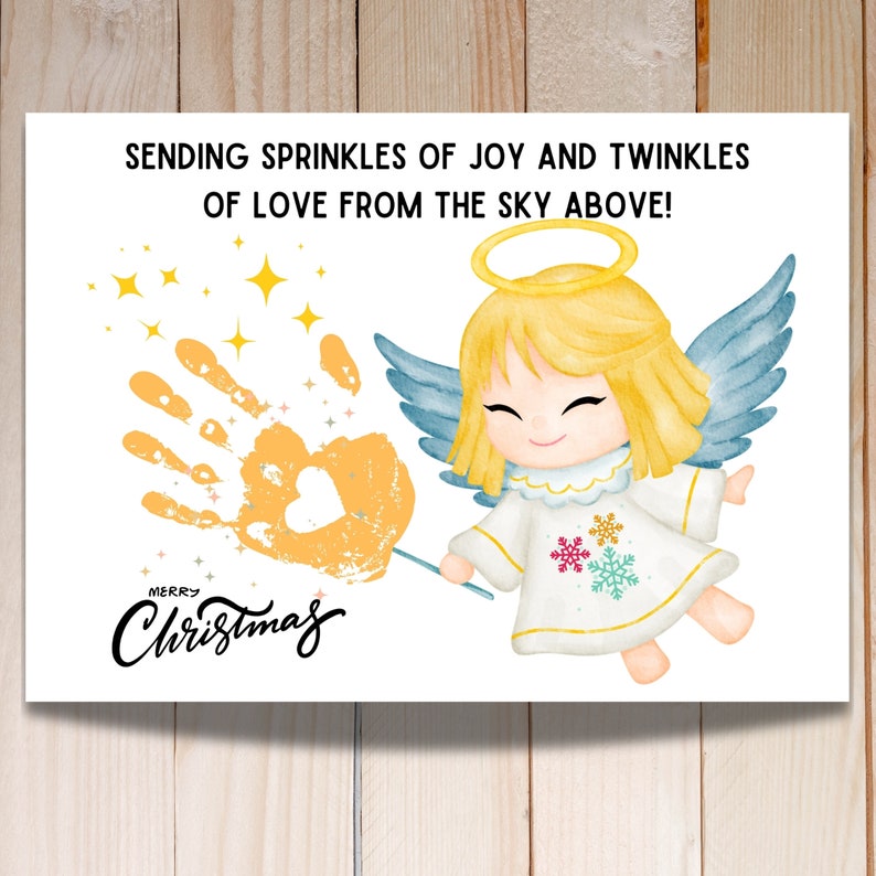 Christmas Angel Handprint Template, Holiday Handprint Art, Preschool ...