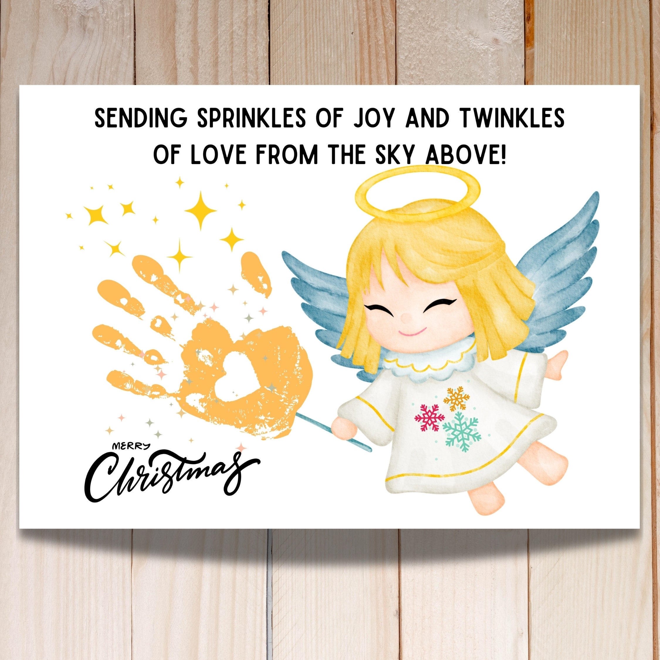 Christmas Angel Handprint Template, Holiday Handprint Art, Preschool ...