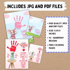 Printable Valentines Day Handprint Craft, Keepsake Art, Toddler ...