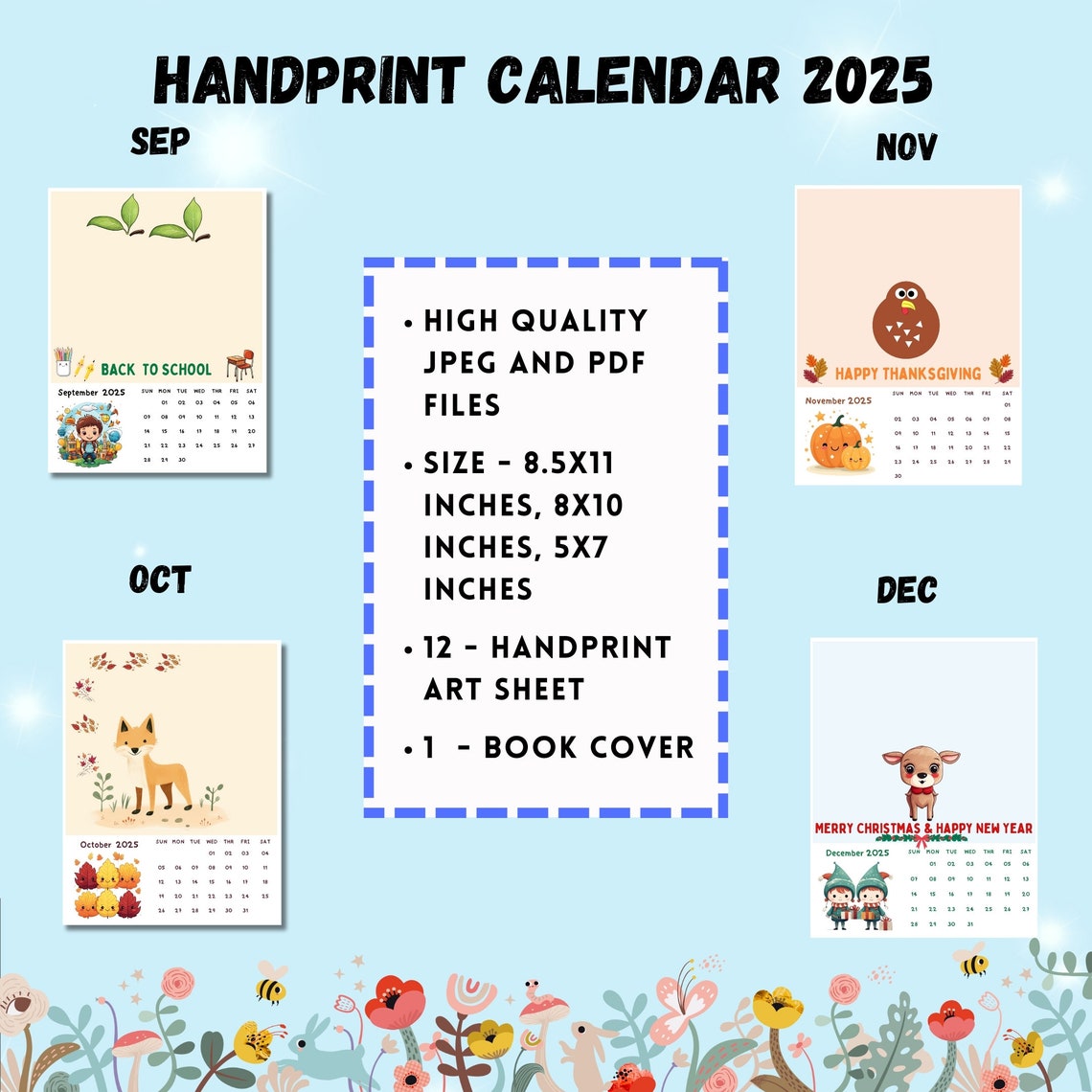 Handprint Calendar 2025, Handprint Craft, Footprint Craft, Kids Toddler ...