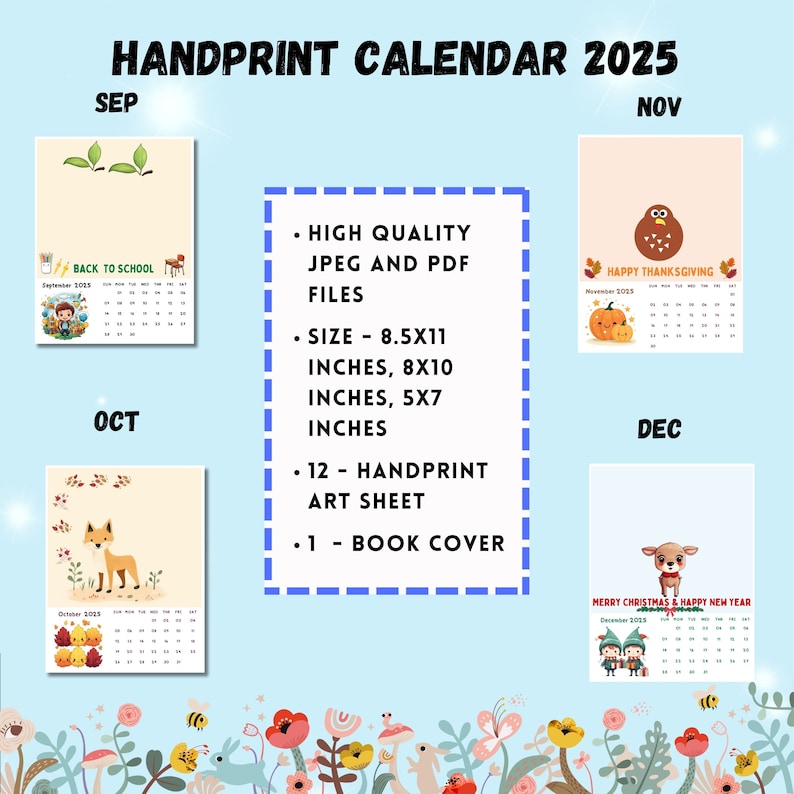 Handprint Calendar 2025, Handprint Craft, Footprint Craft, Kids Toddler ...