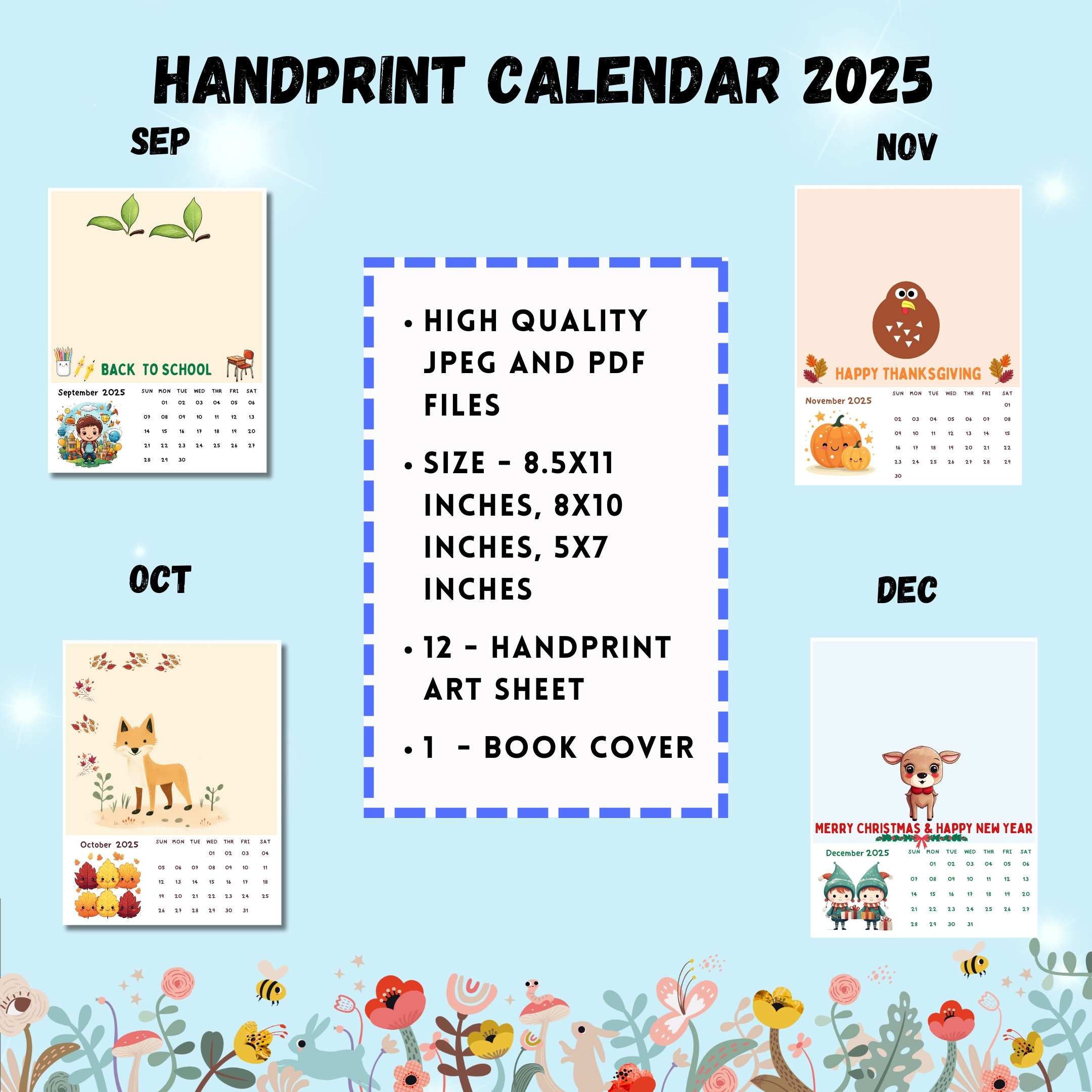 Handprint Calendar 2025, Handprint Craft, Footprint Craft, Kids Toddler ...