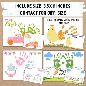 Easter Handprint Art Craft BUNDLE, Easter Keepsake Art, Happy Easter ...