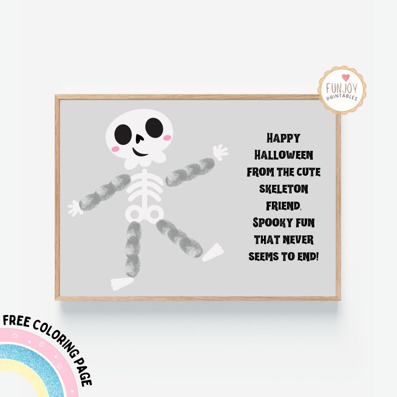 Spooky Halloween Handprint Art, Skeleton Handprint Craft for Kid ...