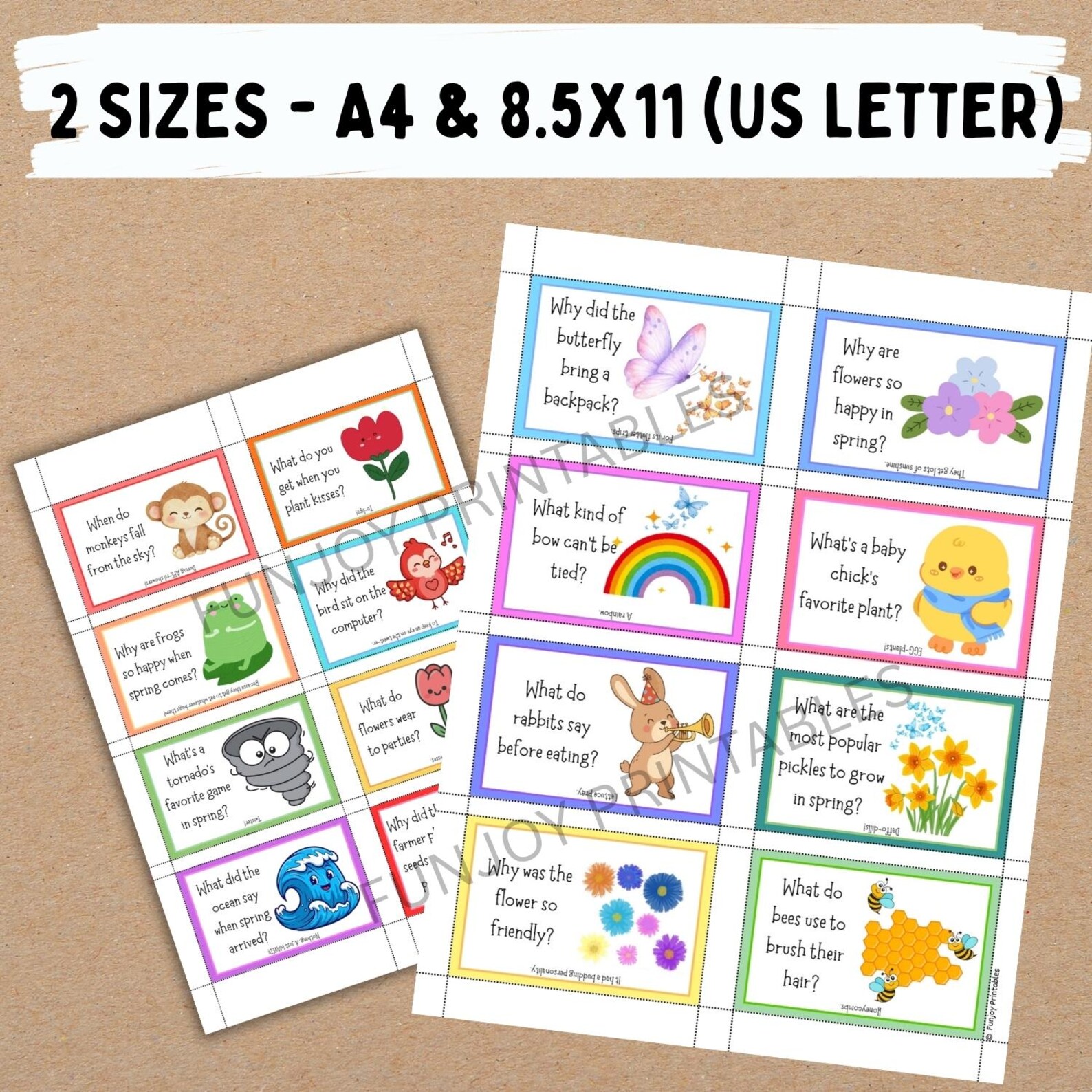 50 Spring Lunchbox Jokes for Kids, Printable Jokes Cards (PDF DOWNLOAD ...