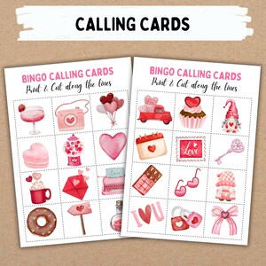 PRINTABLE Valentines Day BINGO Game for Kids and Adults, Valentines ...