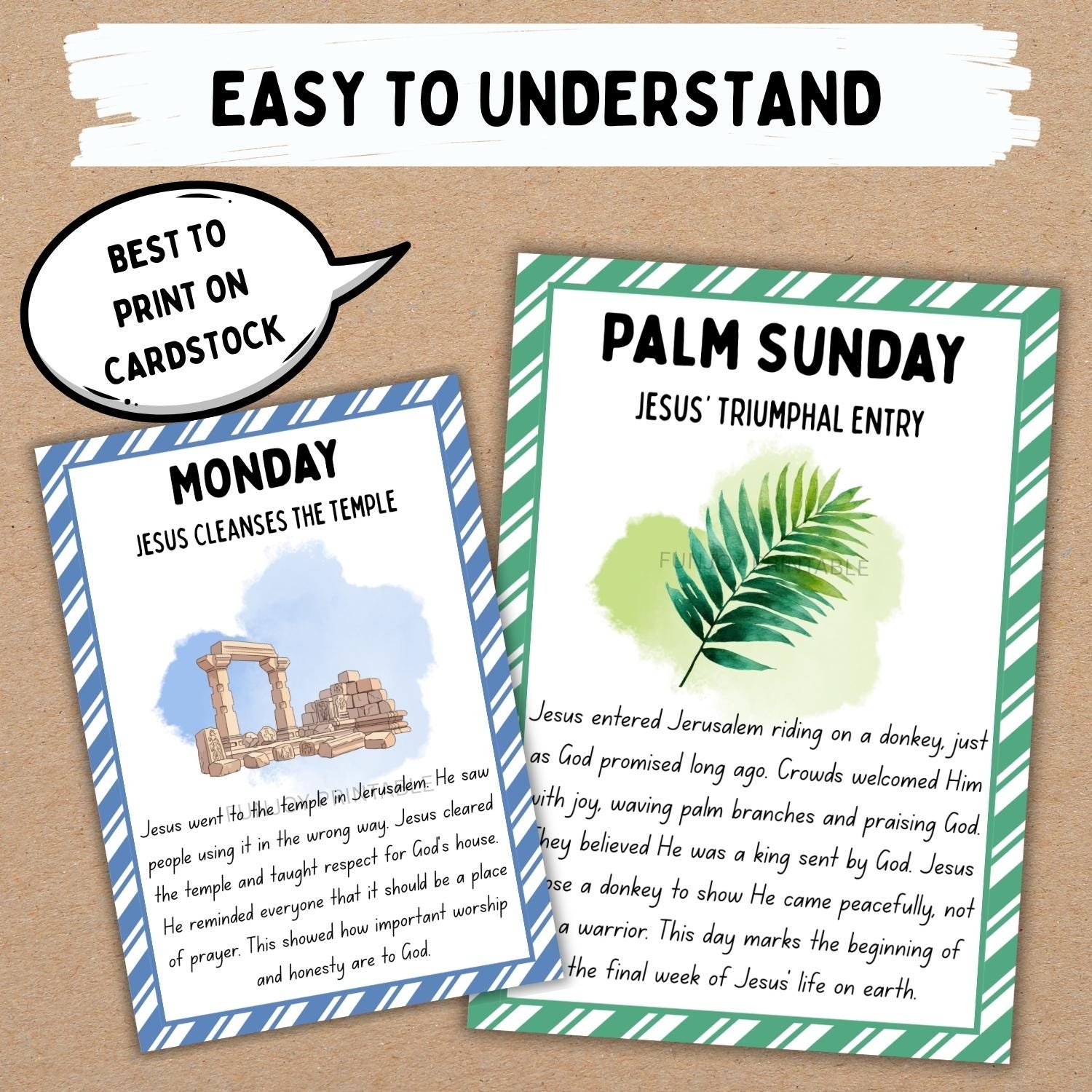 PRINTABLE Holy Week Cards, Easter Story Cards, Easter Advent, Easter ...