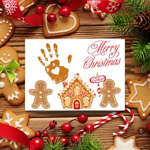 Christmas Handprint Art Gingerbread House Craft, Christmas Handprint ...