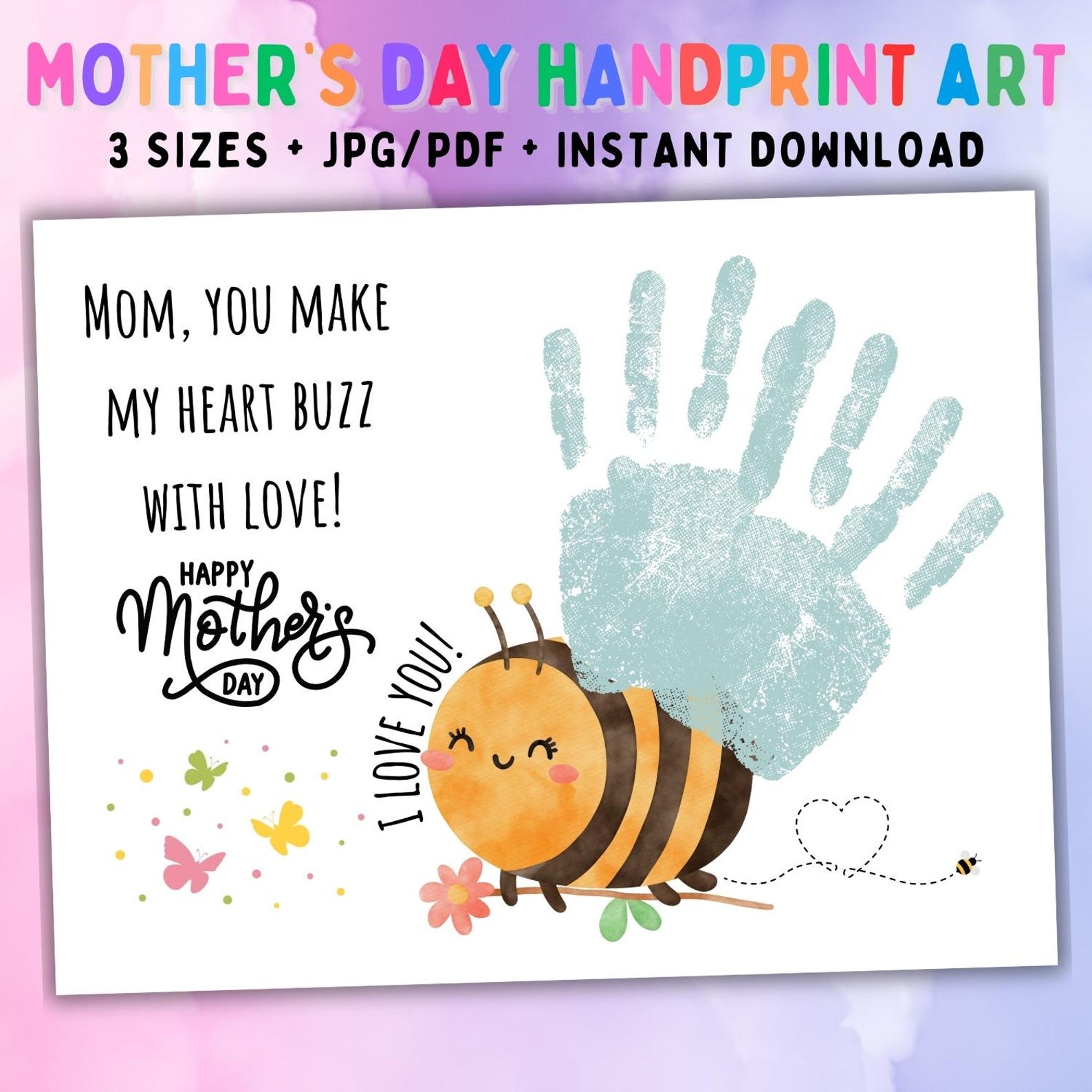 Mothers Day Handprint Art Craft, Mom Handprint Fingerprint Craft ...