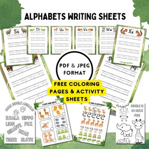 Jungle Animal Alphabet Handprint Art Craft, My Handprint Alphabet Book ...