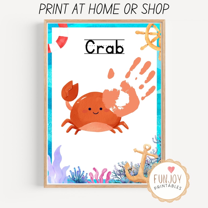 Sea Animals Handprint Craft, Undersea Handprint, Classroom Nursery ...