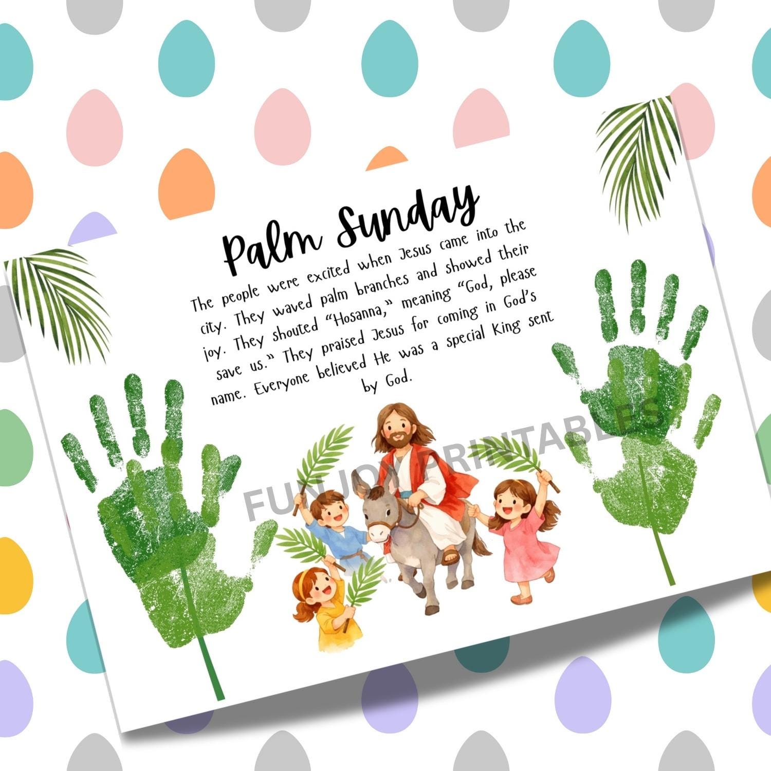 Easter Handprint Art Printable – Palm Sunday & Holy Week Craft for Kids ...