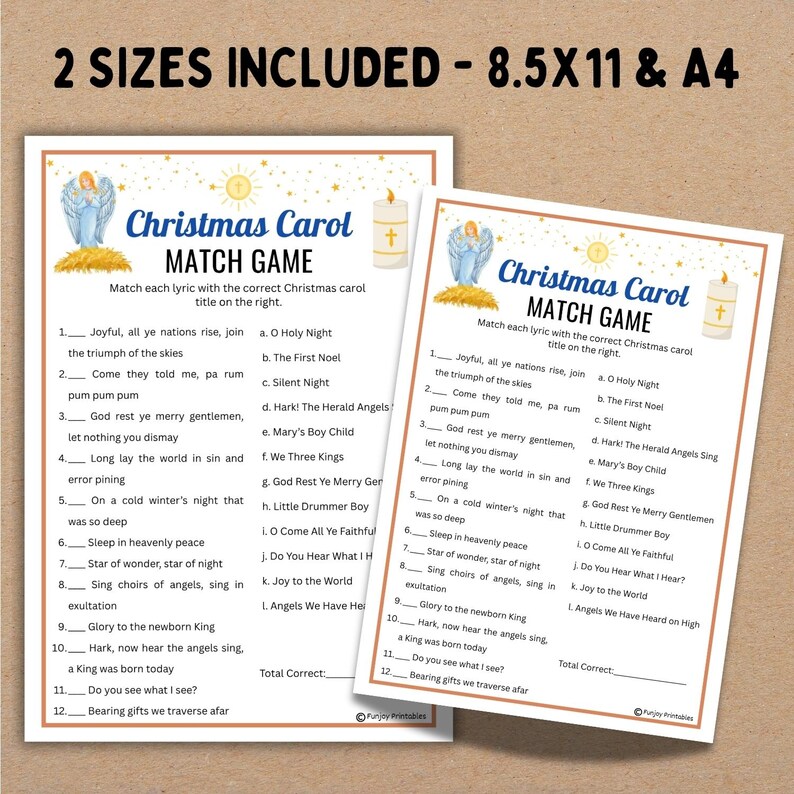 Christmas Carol Game, Church Christmas Party, Christian Party Game ...