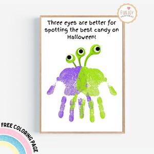 DIY Monster Halloween Handprint Art, Handprint Craft for Kids ...