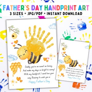 Fathers Day Handprint Art Craft, Dad Handprint Fingerprint Craft ...