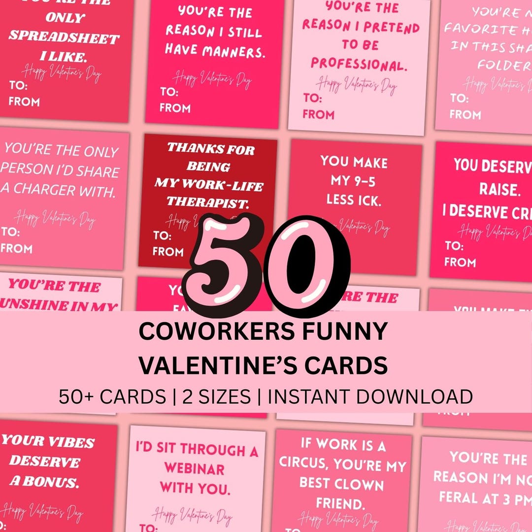 Funny Valentine Cards for Coworkers, Colleagues, Office Valentine Day ...