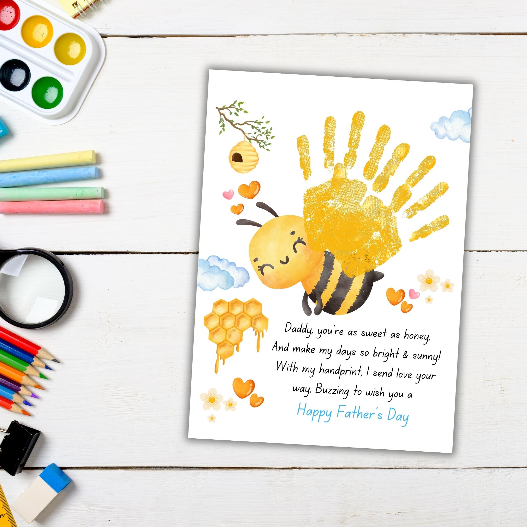 Fathers Day Handprint Art Craft, Dad Handprint Fingerprint Craft ...