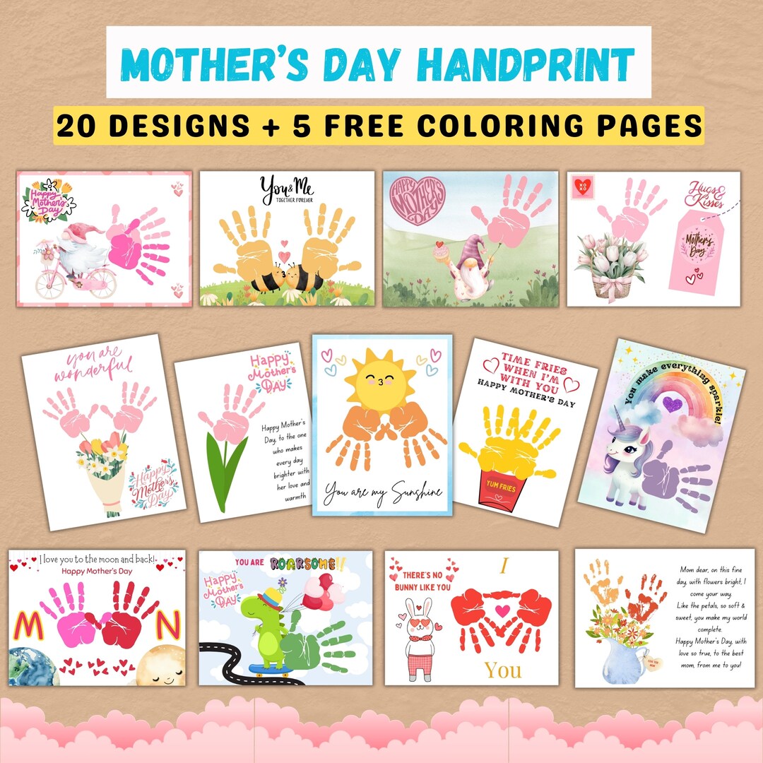 Mothers Day Handprint PRINTABLE, Keepsake Art, Toddler Preschool ...