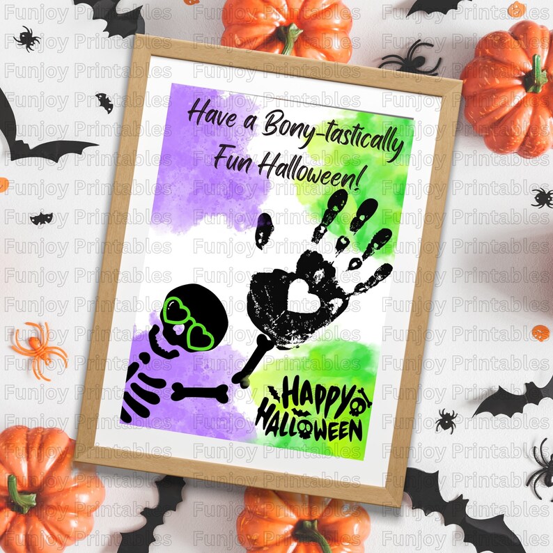 Halloween Hand Print Craft, Handprint Crafts, Skeleton Handprint, Cute ...