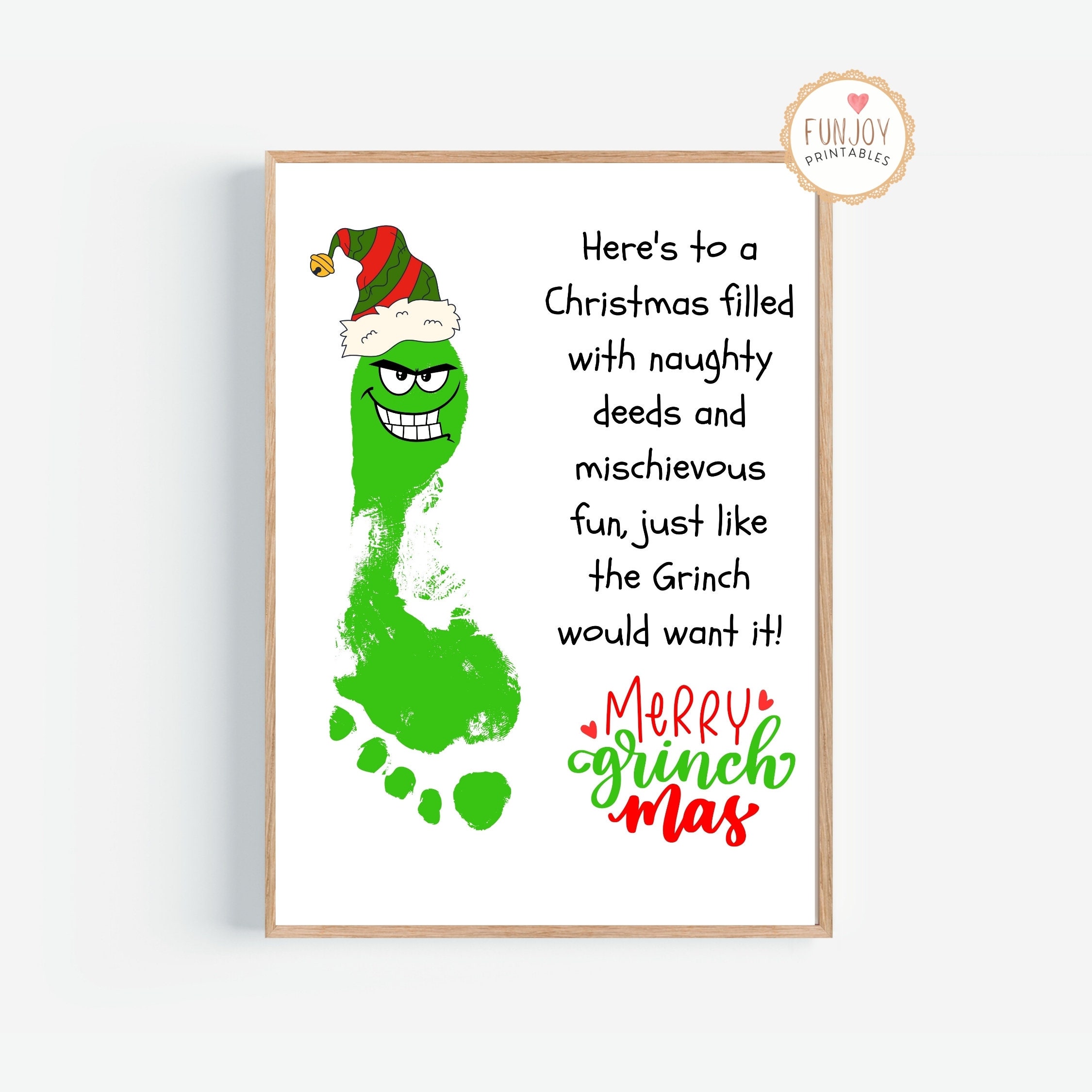 Christmas Handprint Art for Kids, Grinch Handprint Craft Keepsake ...