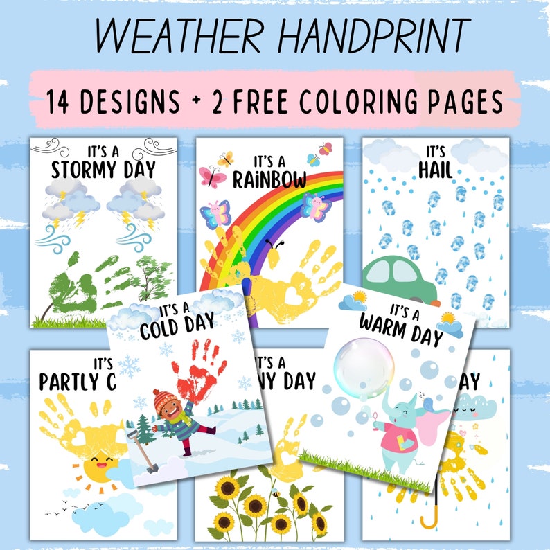 Printable Weather Handprint Craft Bundle, Kindergarten, Handprint Art ...