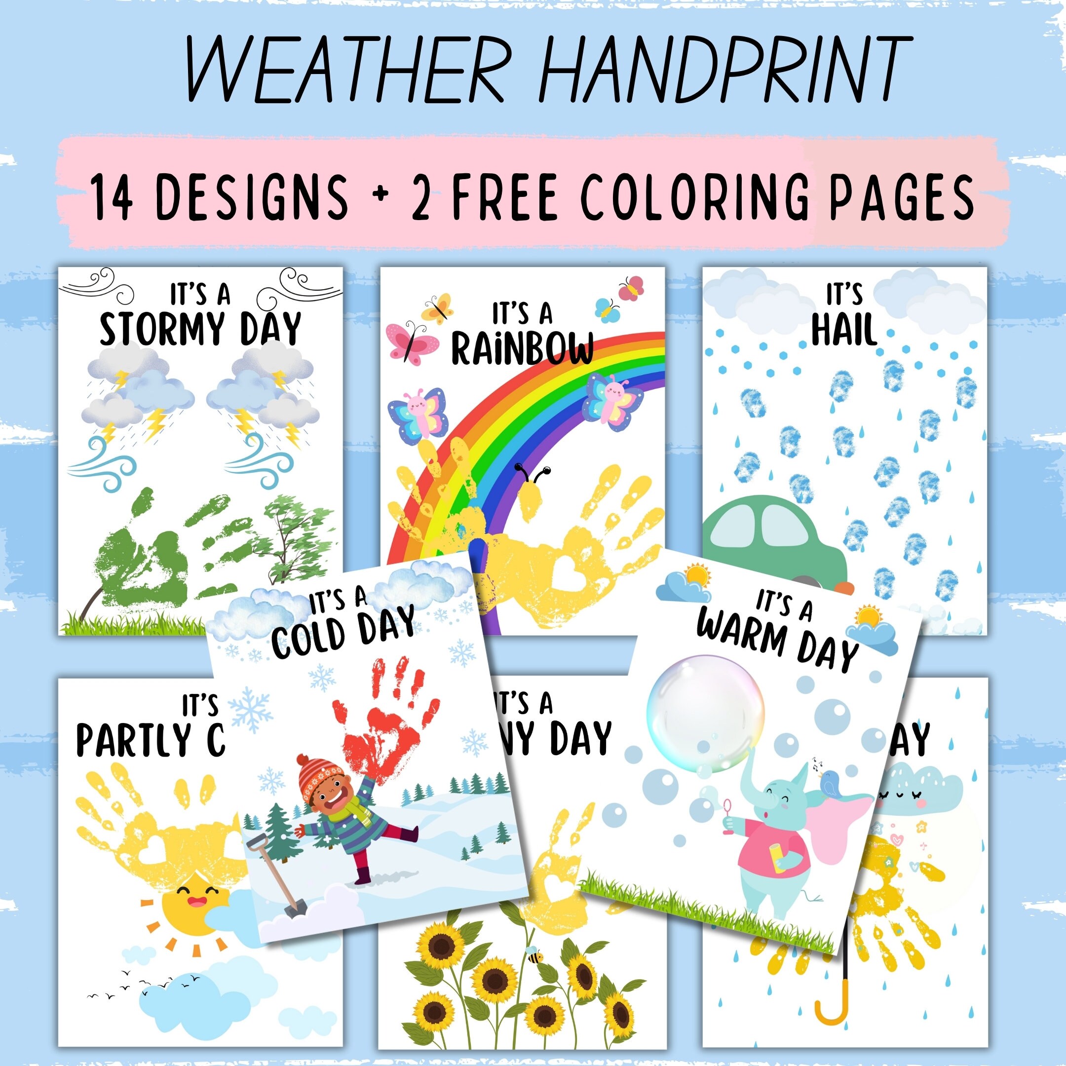 Printable Weather Handprint Craft Bundle, Kindergarten, Handprint Art ...